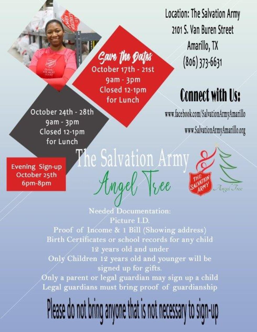 The Salvation Army is now accepting applications for the Angel Tree program The Salvation Army is now accepting applications for the Angel Tree program